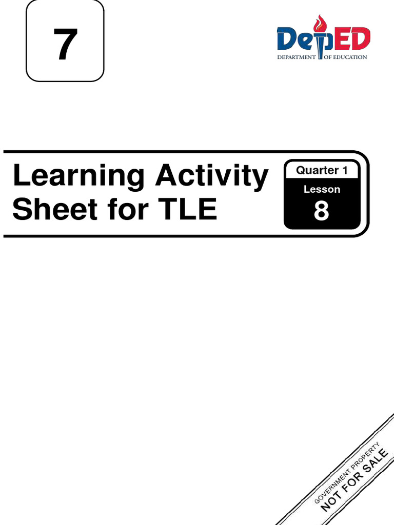 Q1 WS TLE 7 Lesson 8 Week 8 | PDF | Data Analysis | Data