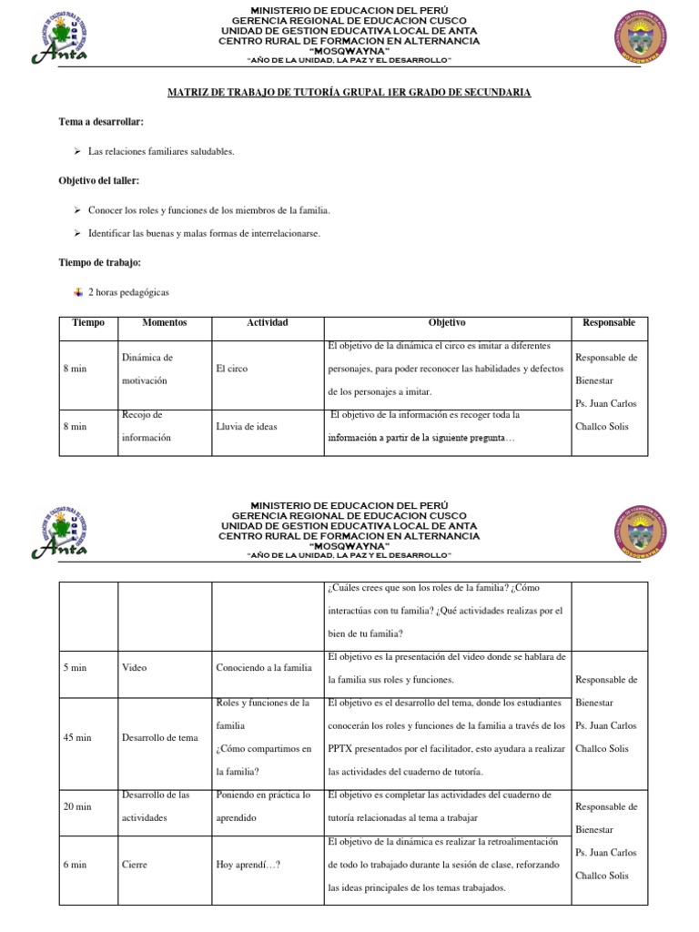 Tutoría 1ero | PDF | Aprendizaje
