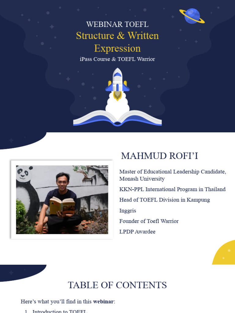 Structure 1 | PDF | Test Of English As A Foreign Language | Grammar