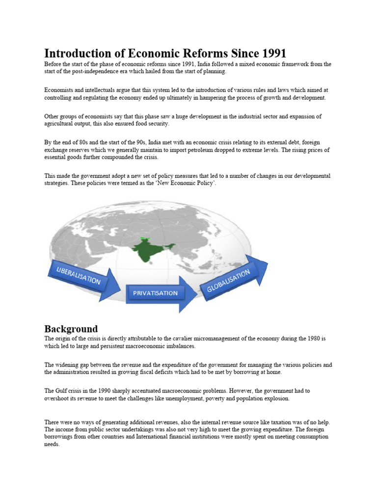 Economic Reforms in India Since 1991 | PDF | Taxes | Reserve Bank Of India