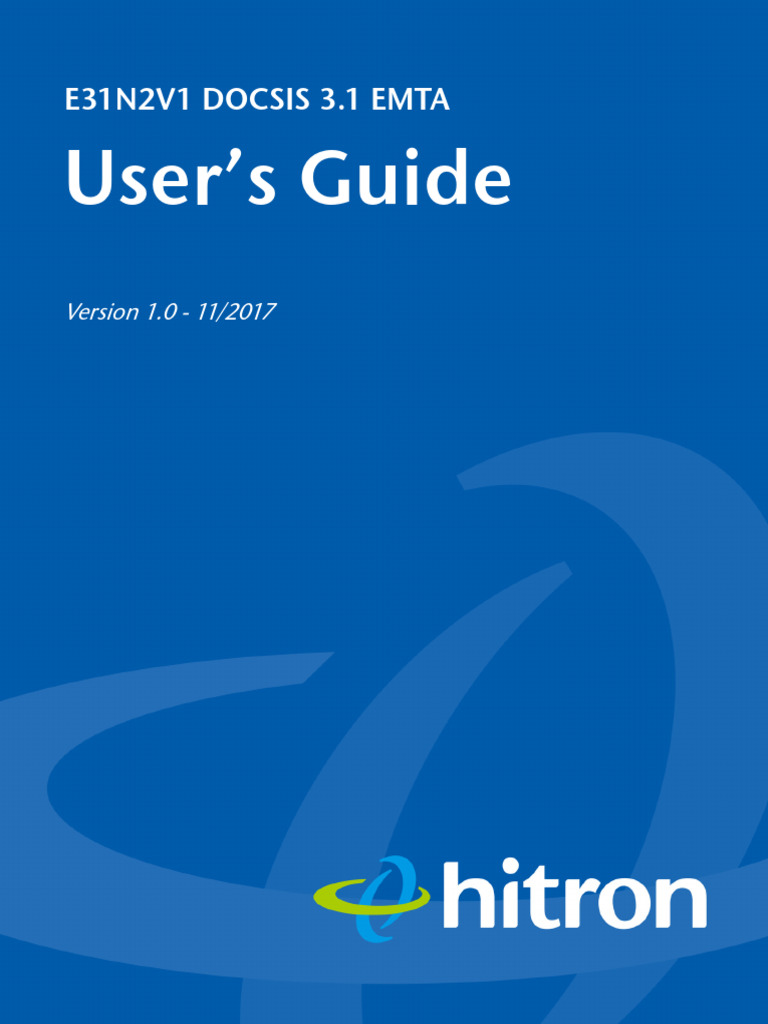 Charter D31 eMTA - E31N2V1 User Guide | PDF | Ip Address | Computer Network