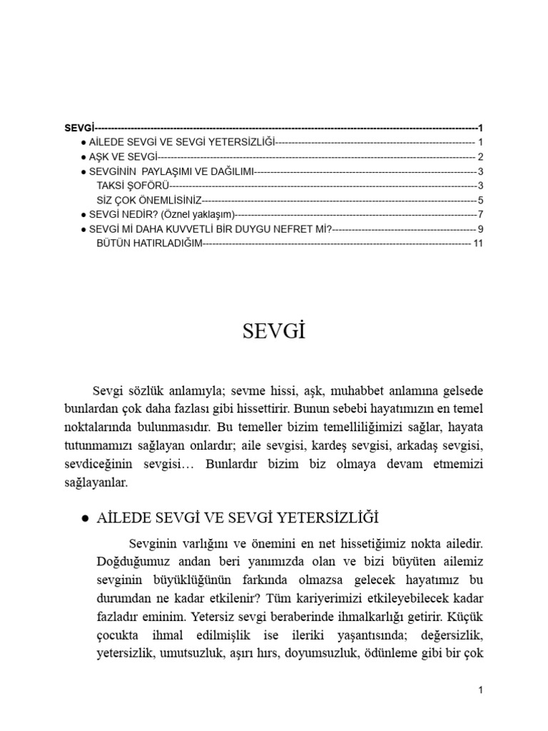 Sevgi | PDF