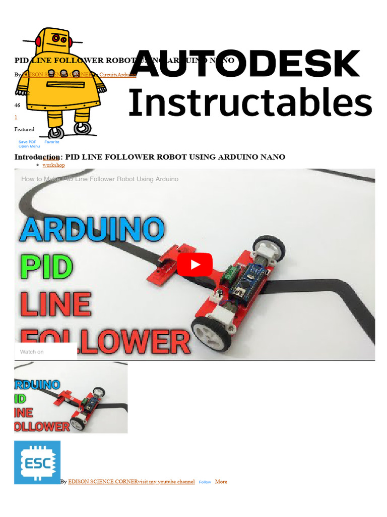 PID LINE FOLLOWER ROBOT USING ARDUINO NANO: 6 ST | PDF | Printed ...