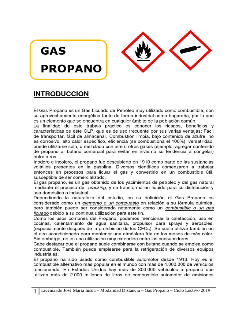 TP Contaminacion Del Aire Jose Maria Insua 2019 | PDF | Propano ...
