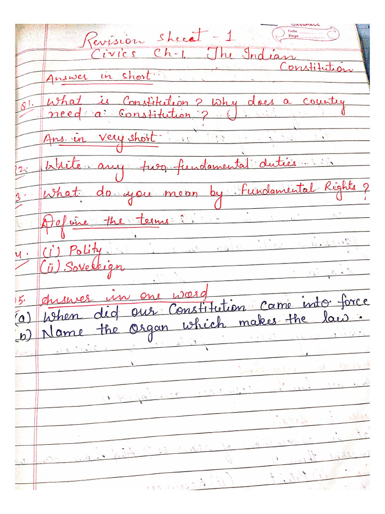 SST Revision Sheet 1 | PDF