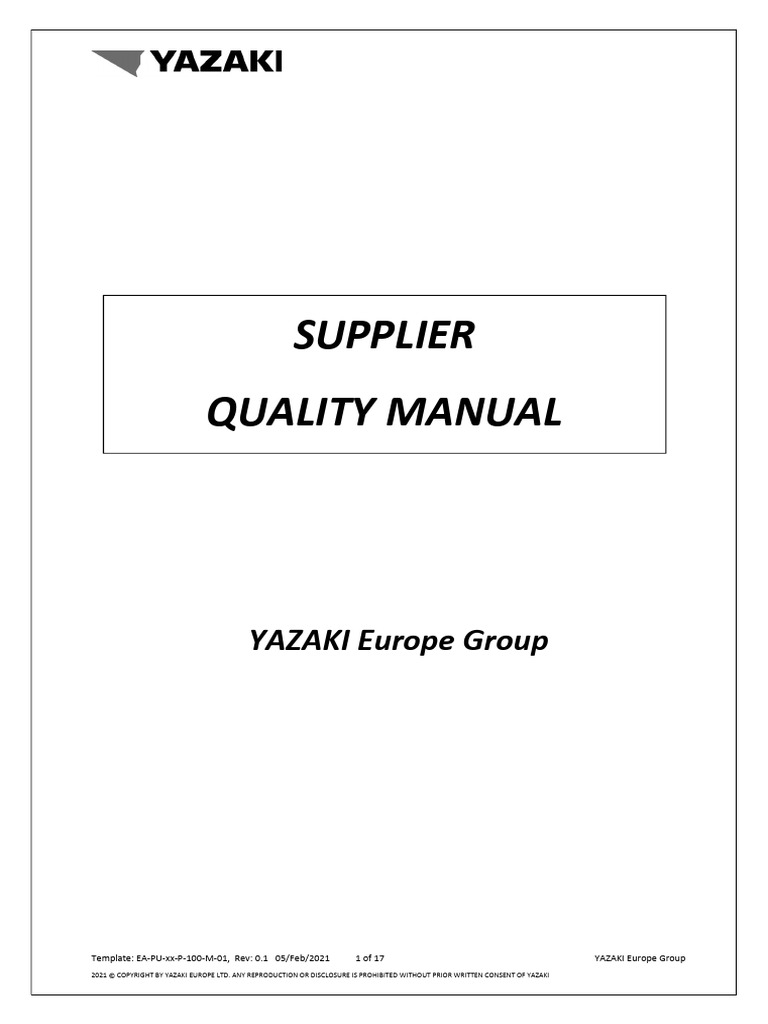 Supplier Quality Manual EA | PDF | Business