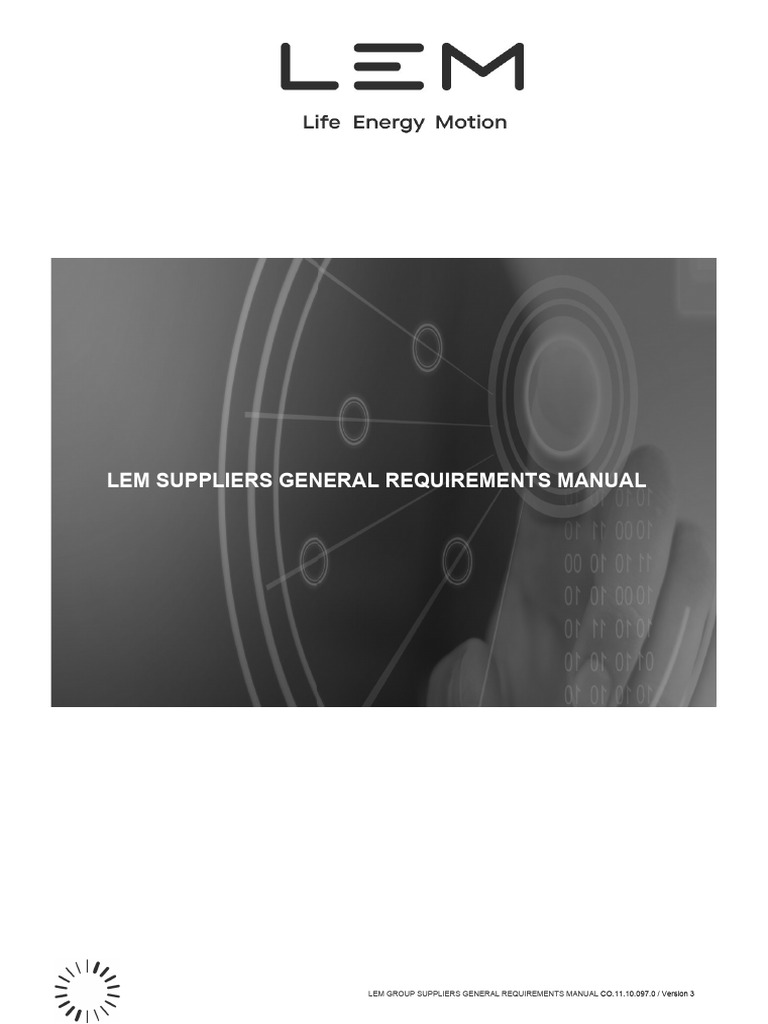 Lem Group Suppliers General Requirements Manual | PDF | Supply Chain ...