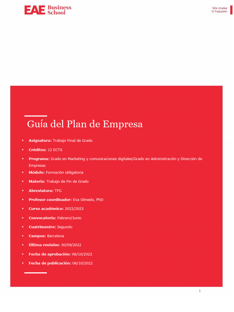 Guia Plan de Empresa | Descargar gratis PDF | Business | Mercado (economía)