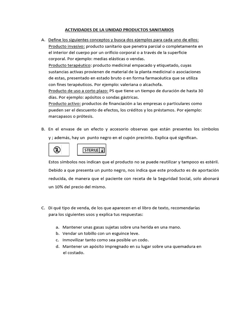 1º Actividad Tema 5. DP | PDF | Textiles | Farmacia