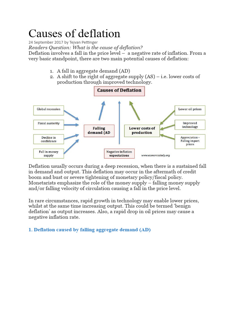 Causes of Deflation | Download Free PDF | Deflation | Inflation