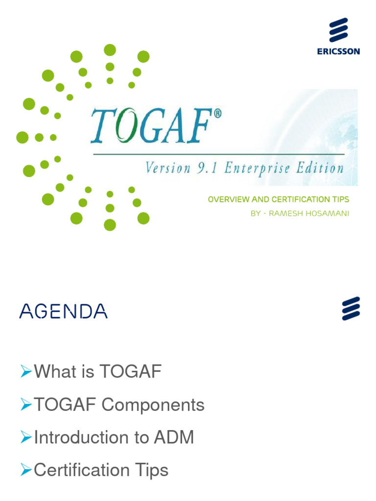 TOGAF Overview and Certification Tips | PDF | Enterprise Architecture ...