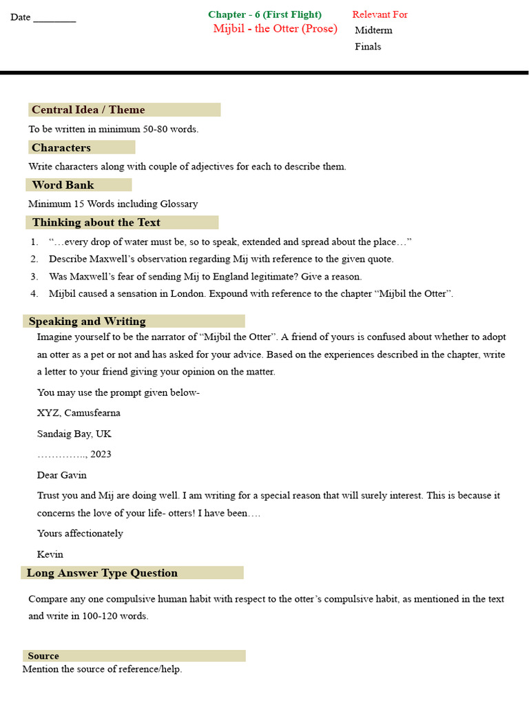 Mijbil the Otter: Themes and Analysis | PDF