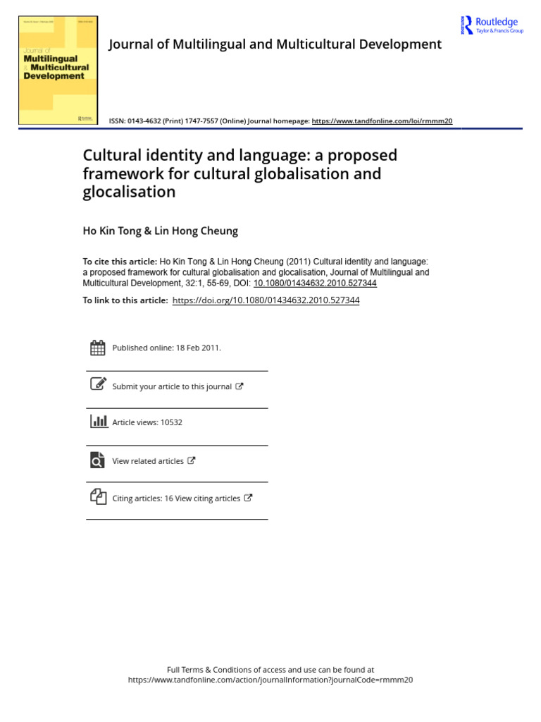 Cultural Identity & Language Framework | PDF | Standard Chinese ...