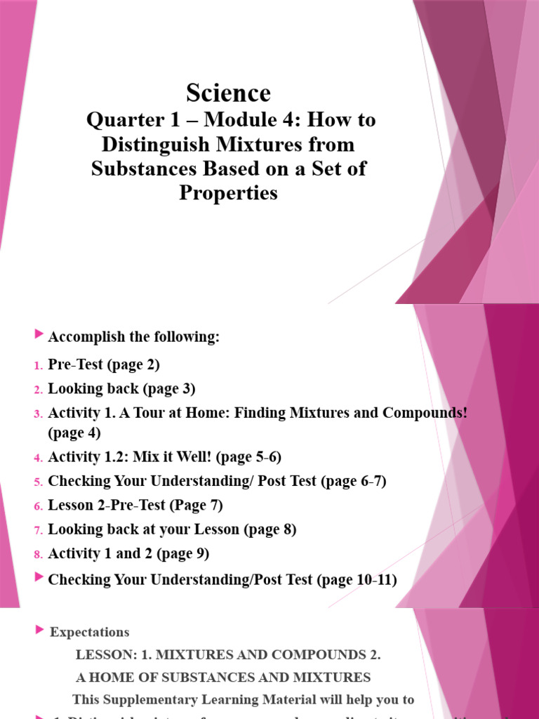1Q Module 4 How To Distinguish Mixtures From Substances | PDF | Science ...