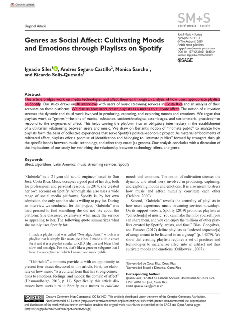 Genres As Social Affect: Cultivating Moods and Emotions Through ...