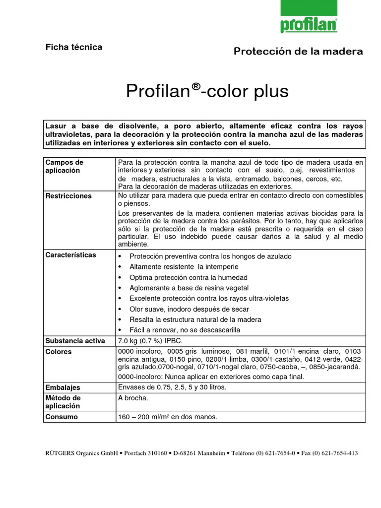 Profilan Color Plus | PDF | Madera