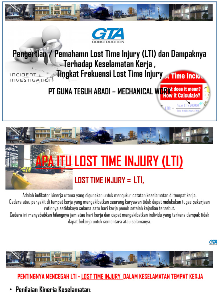 Apa Itu Lost Time Injury (Lti) | PDF