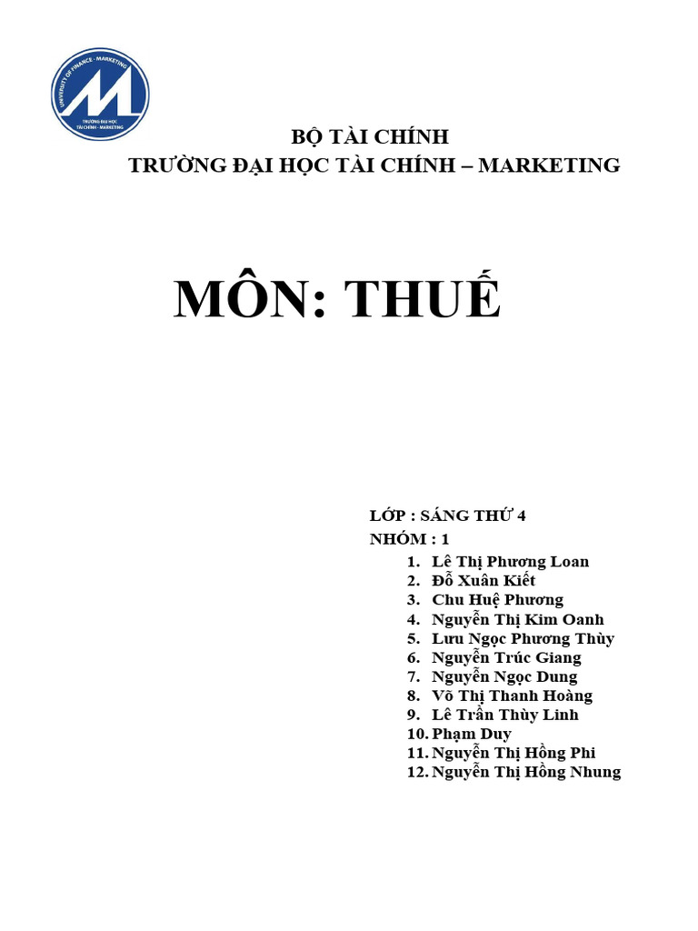 Thue Sangt4 Nhom1 | PDF