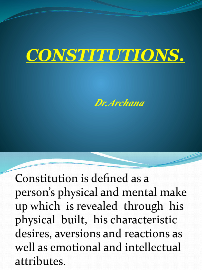 Concept of Constitution DR - Avk | PDF | Blood | Water