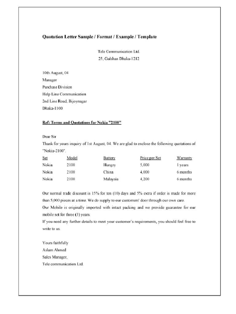 Answer Quotation | PDF