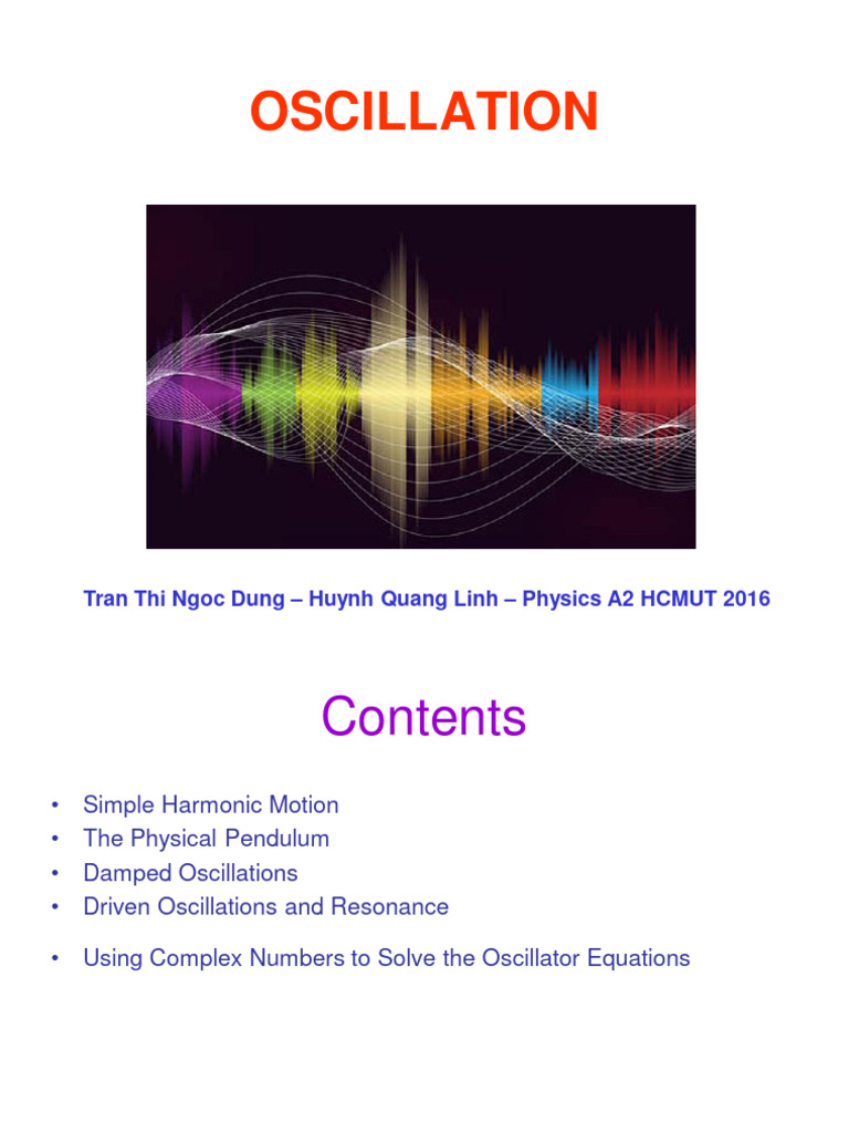 Lect. 9 Oscillation | PDF | Damping | Oscillation