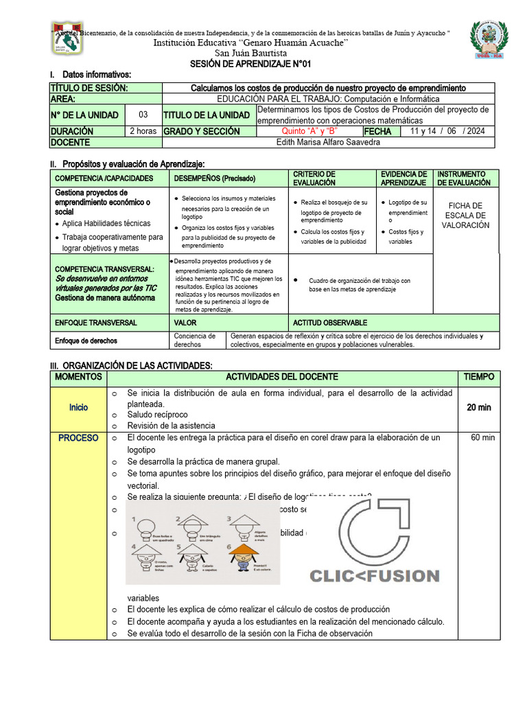 4 2bim 5to Sesion EPT | PDF | Iniciativa empresarial | Evaluación