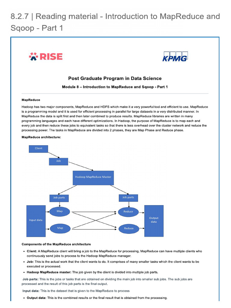 8.2.7 Reading material - Introduction to MapReduce and Sqoop - Part 1 | PDF