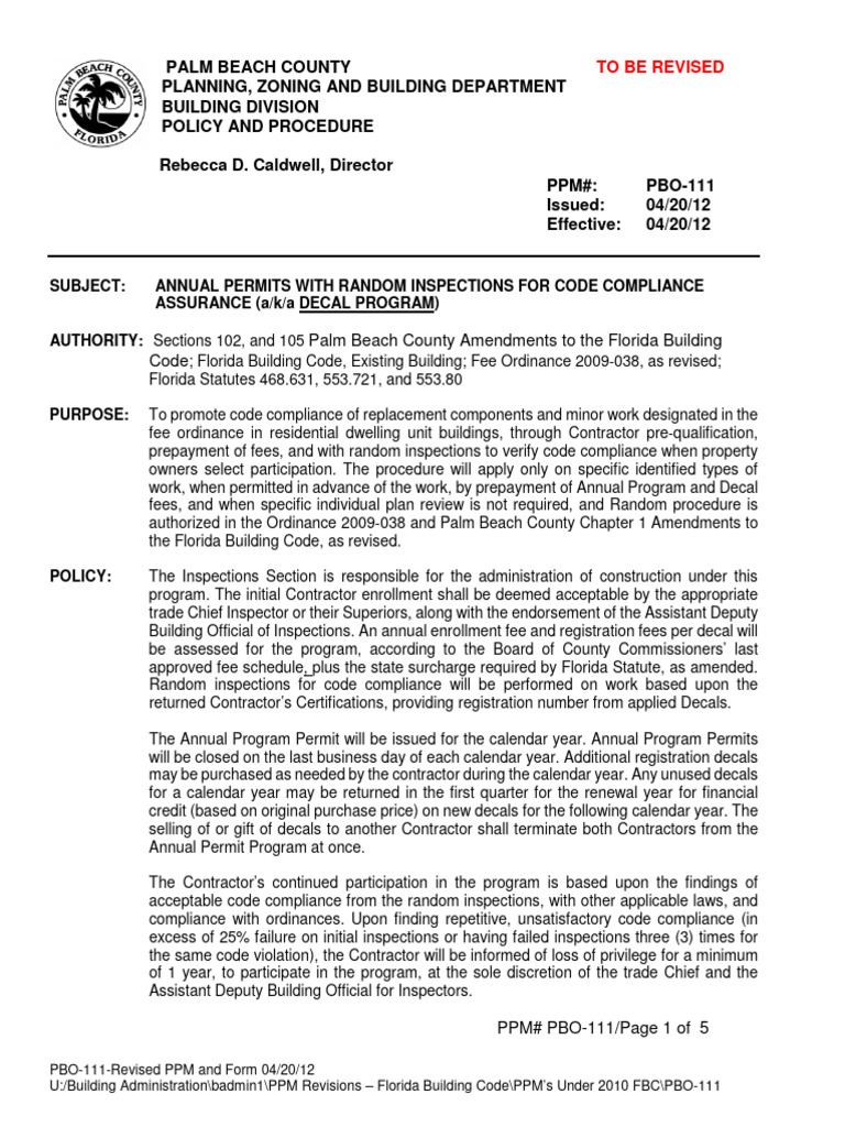 Annual Program Decal Online-PBO-111 To Be Revised | PDF | Fee ...