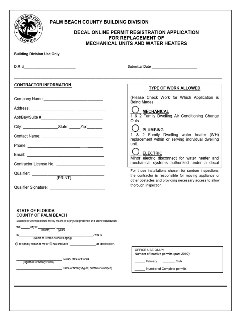 Palm Beach Decal Permit Application | PDF | Technology & Engineering