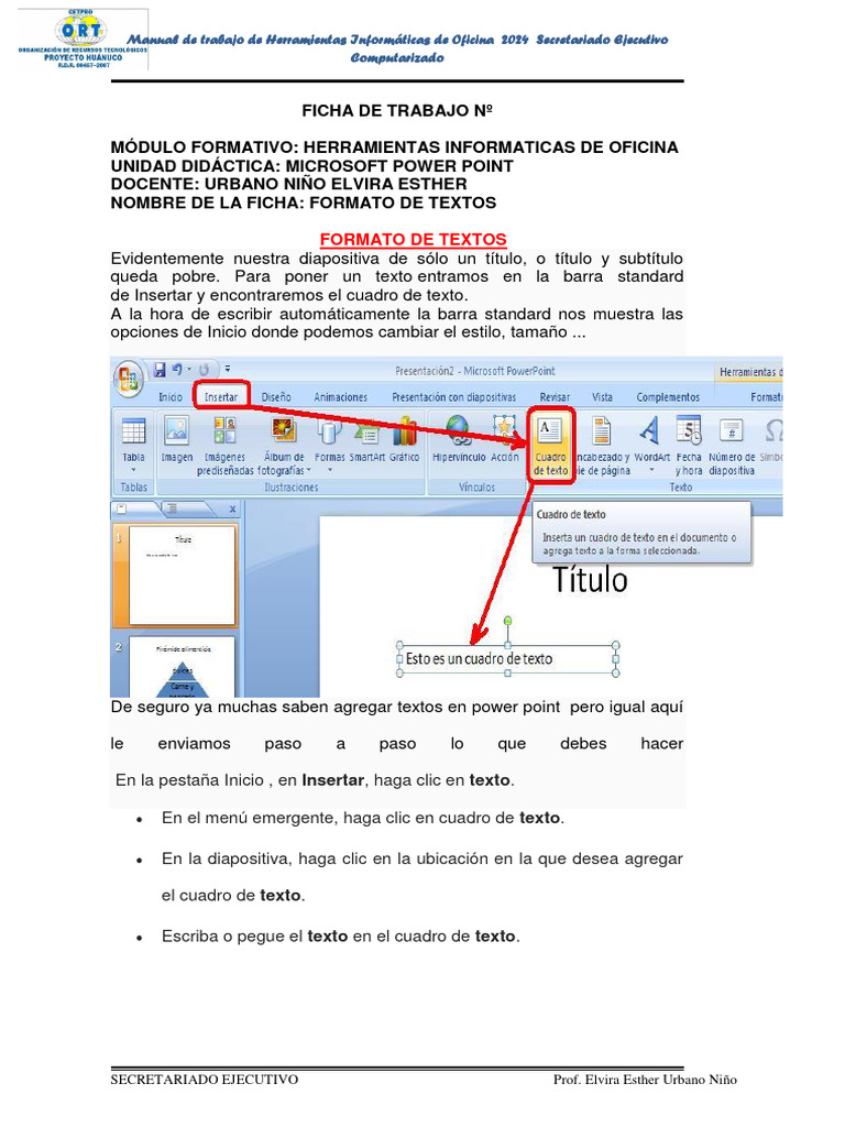 Formato Textos | PDF | Microsoft PowerPoint | Caso de carta