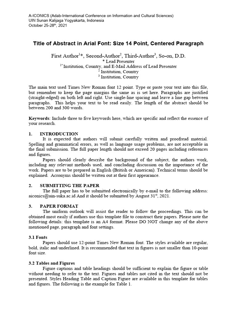 010 - 20210810 - AICONICS 2021 - Full Paper Template | PDF | Writing ...