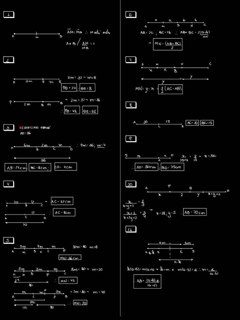 Lista 01 - Razões em Segmentos | PDF