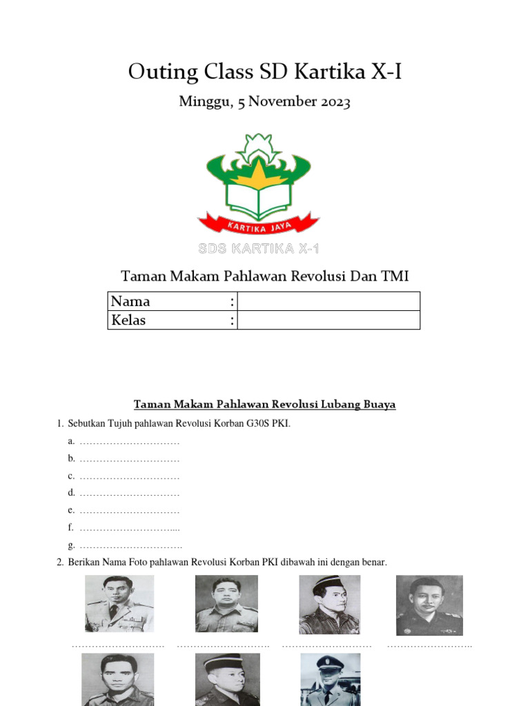 Outing Class SD Kartika X Fix | PDF