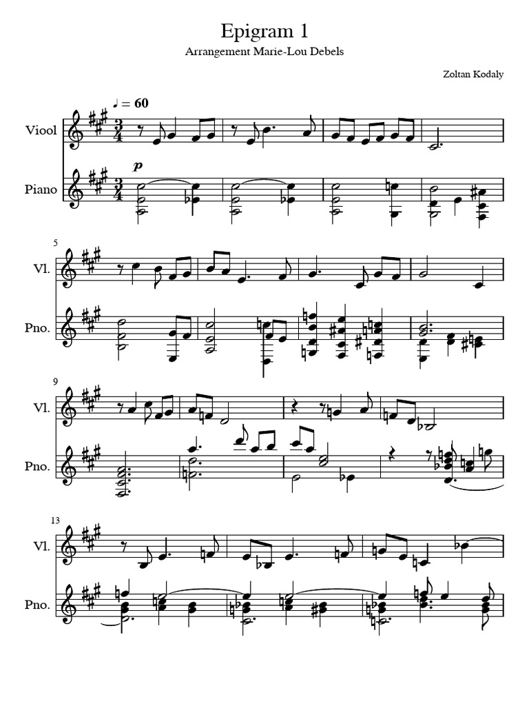 Epigram 1-Kodaly | PDF