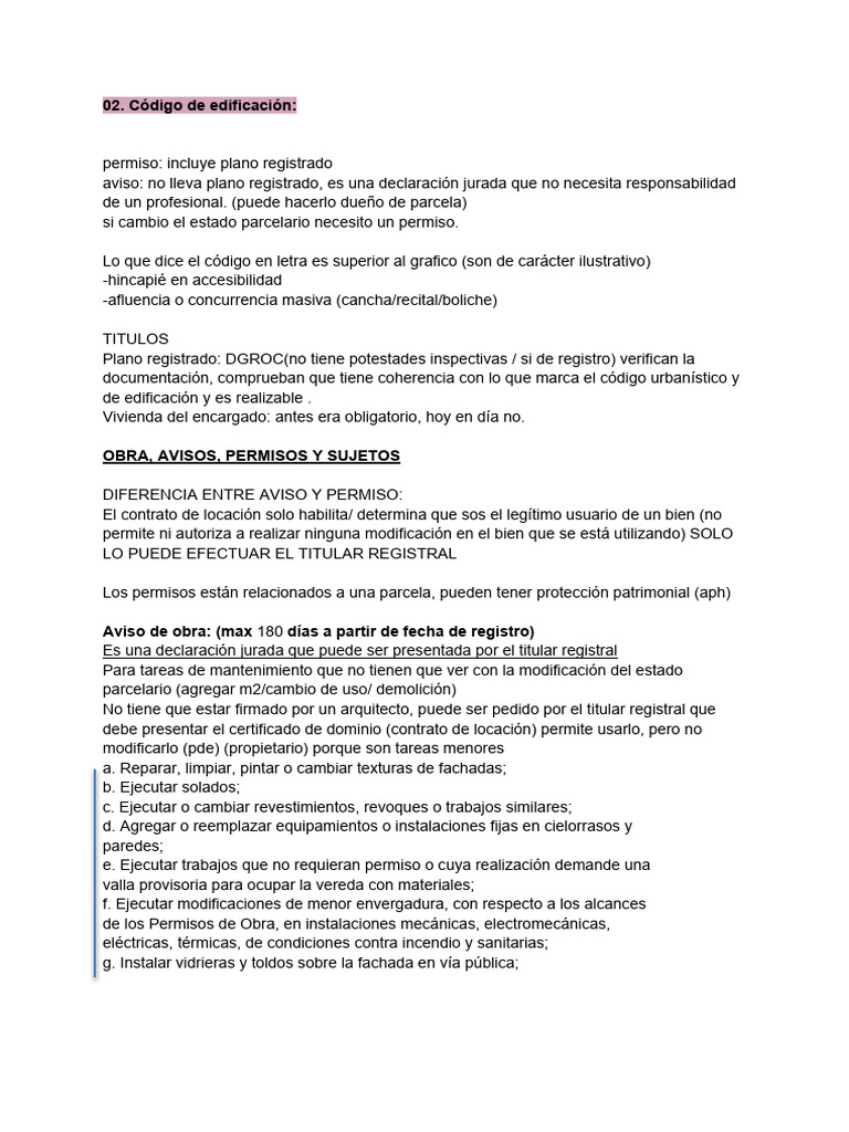 02 Codigo de edificacion (Avisos y permisos-Clasificacion del locales-Medios de salidas) | PDF ...