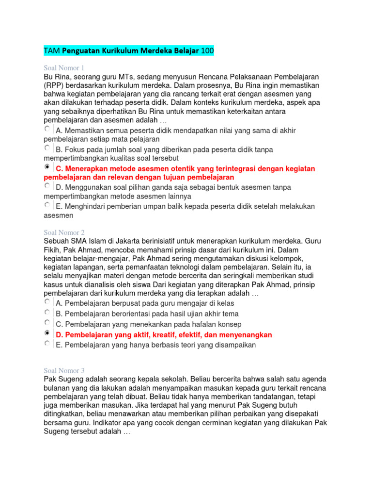 Implementasi TAM dalam Kurikulum Merdeka | PDF