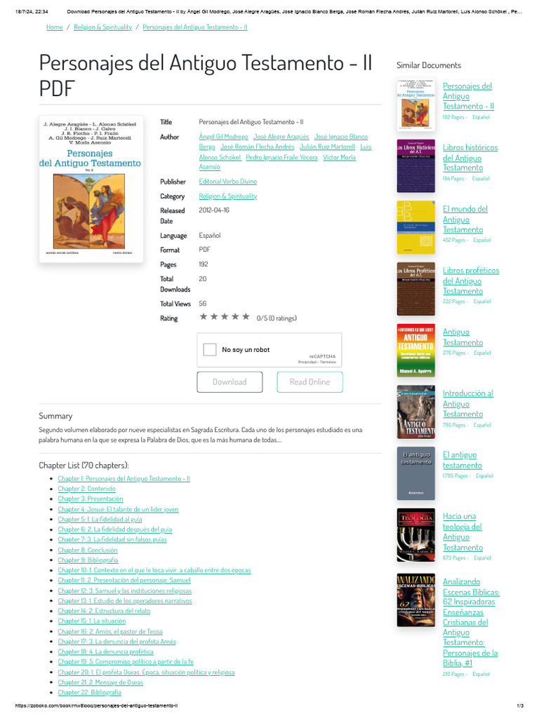 S Personajes Del Antiguo Testamento - II | PDF | Biblia | Libros ...