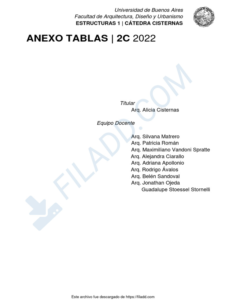 E1 - Uba - 2022 - 2C - Anexo Tablas | PDF | Física Aplicada e ...