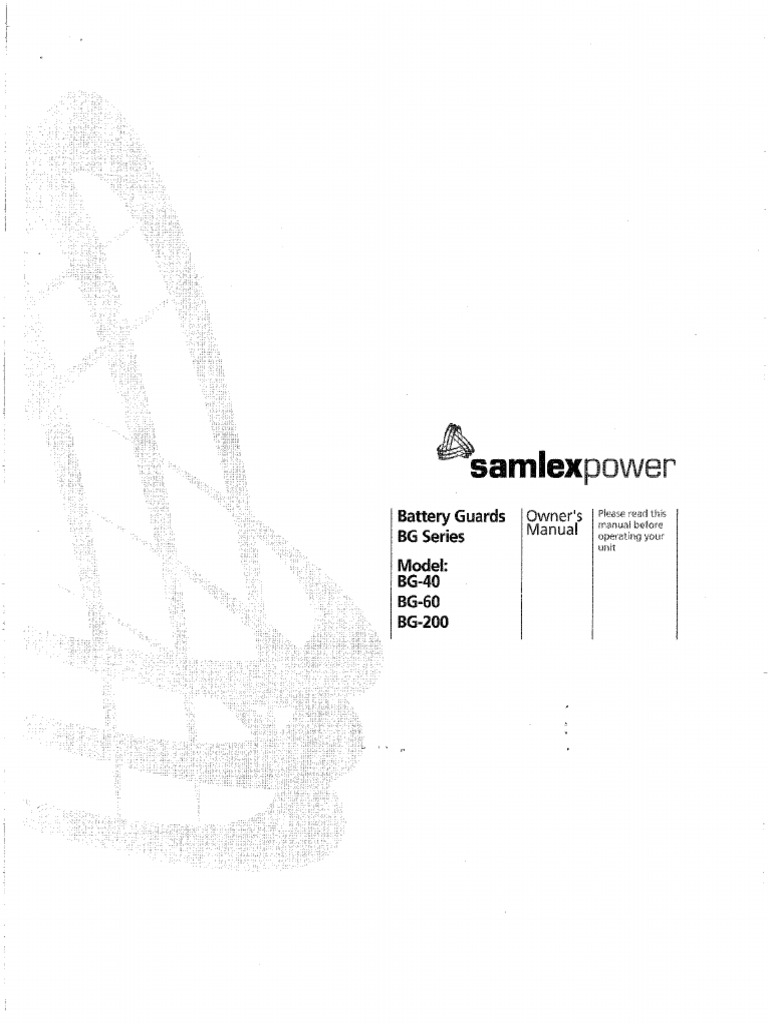 BG40 BG60 BG200 Manual Apr2011 | PDF