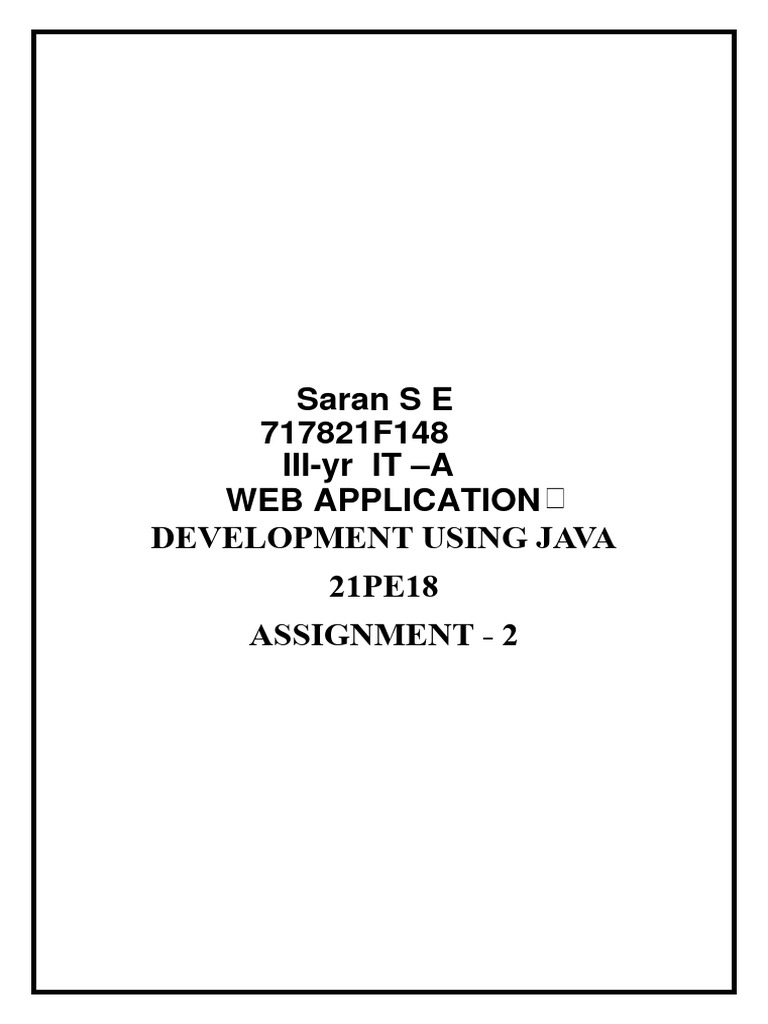 WAD_ASSN2.1 | PDF | Computing | Sql