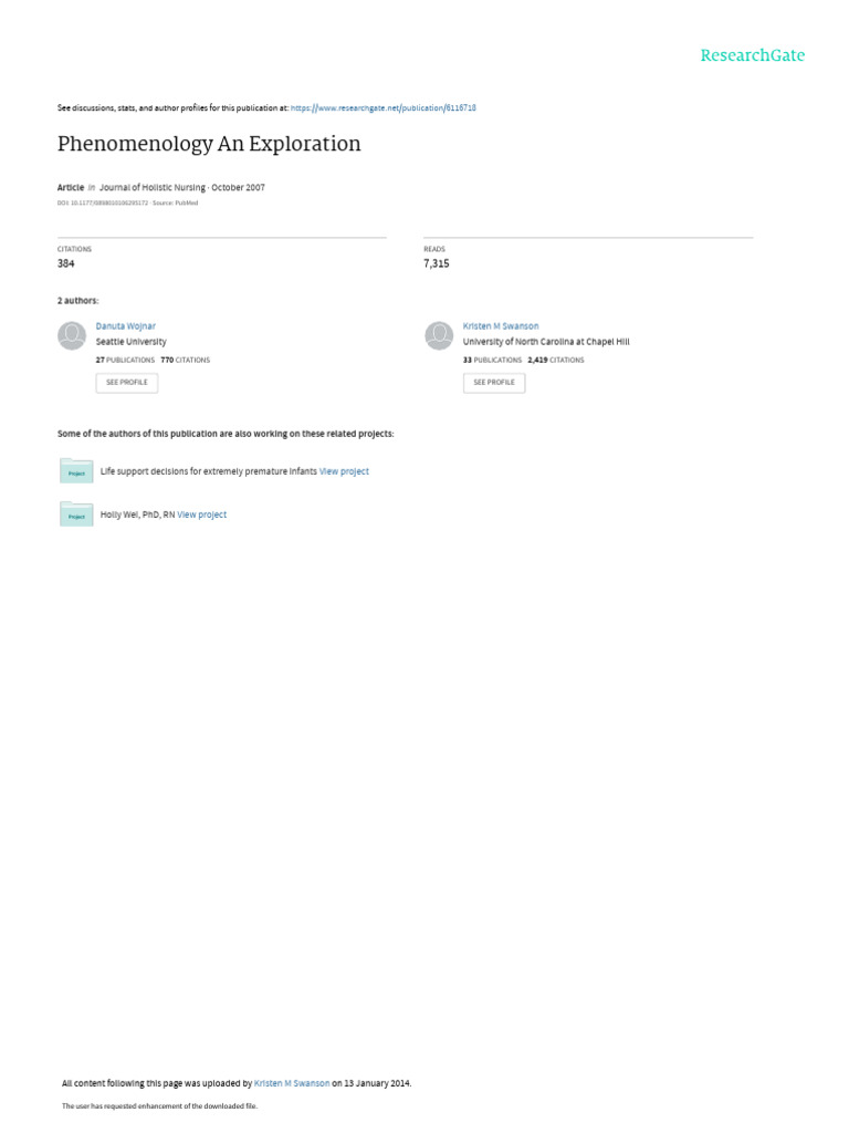Phenomenology An Exploration | PDF | Phenomenology (Philosophy ...