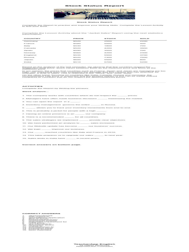 Writing Advanced1 | PDF | Stocks | Private Sector
