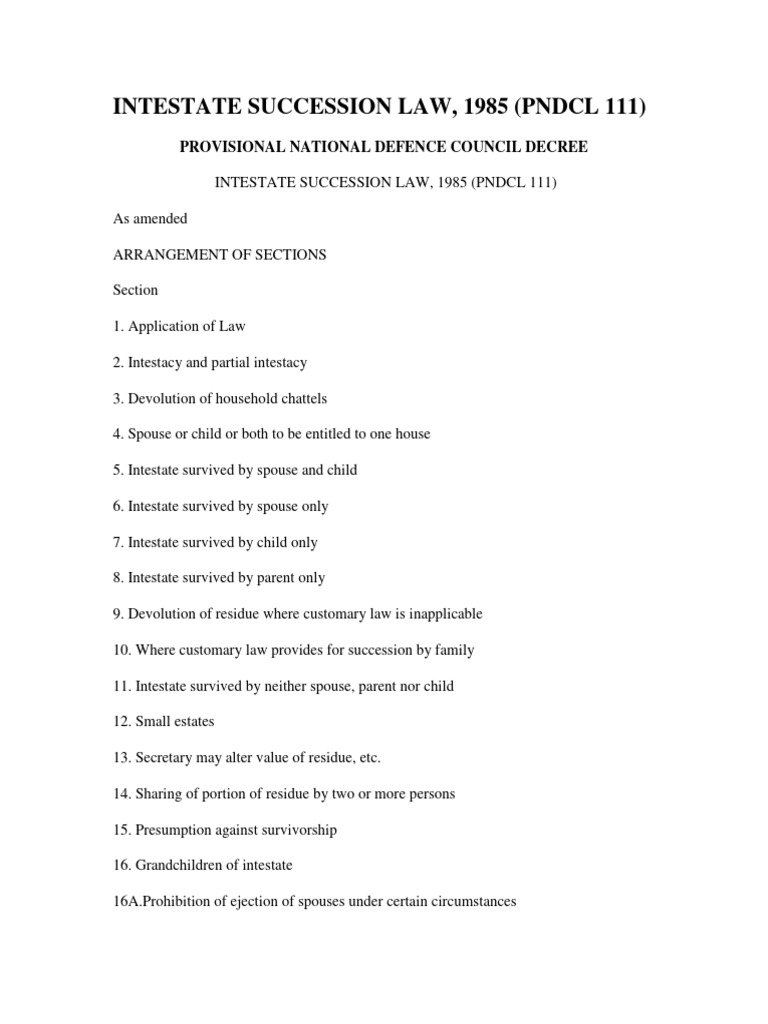 Intestate Succession Law 1985 1 | PDF | Intestacy | Justice