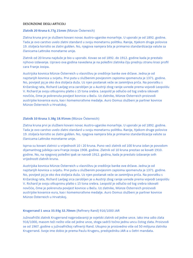 Opisi Artikala | PDF