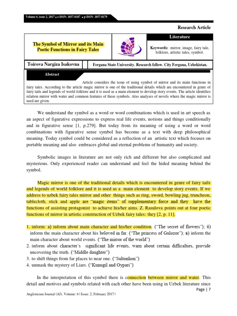 MIRRORS | PDF | Fairy Tales | Fairies