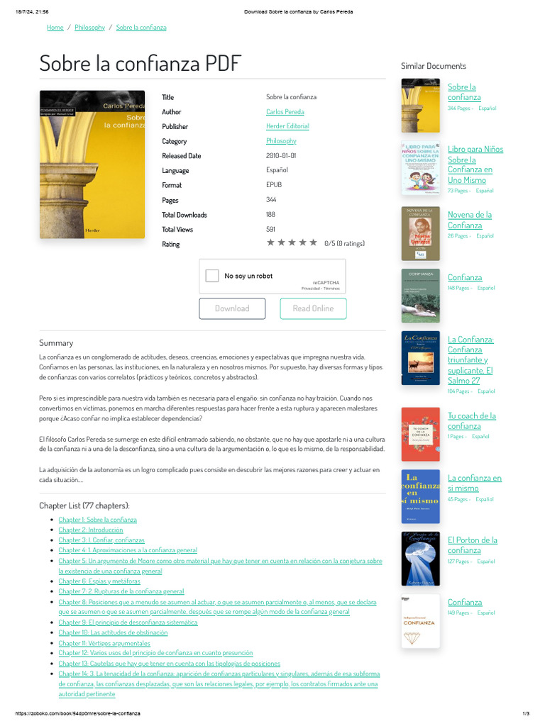 S Sobre La Confianza by Carlos Pereda | PDF | Epistemología