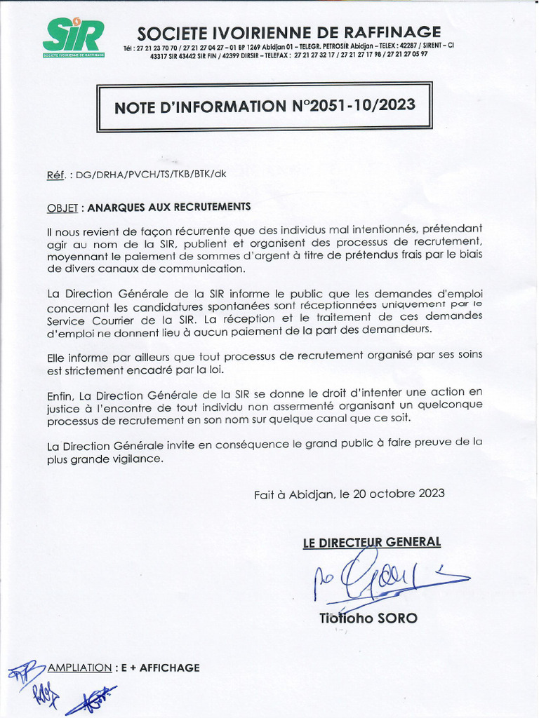Note D'information .... | PDF