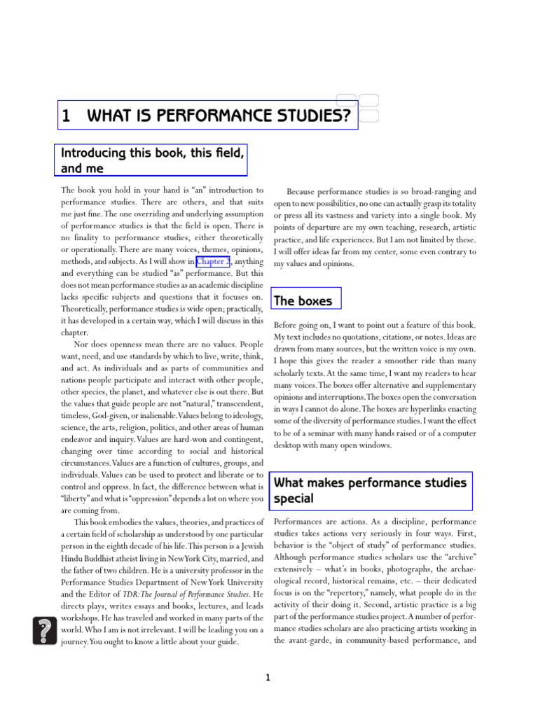 Schechner What Is Performance Studies | PDF | Literacy | Anthropology