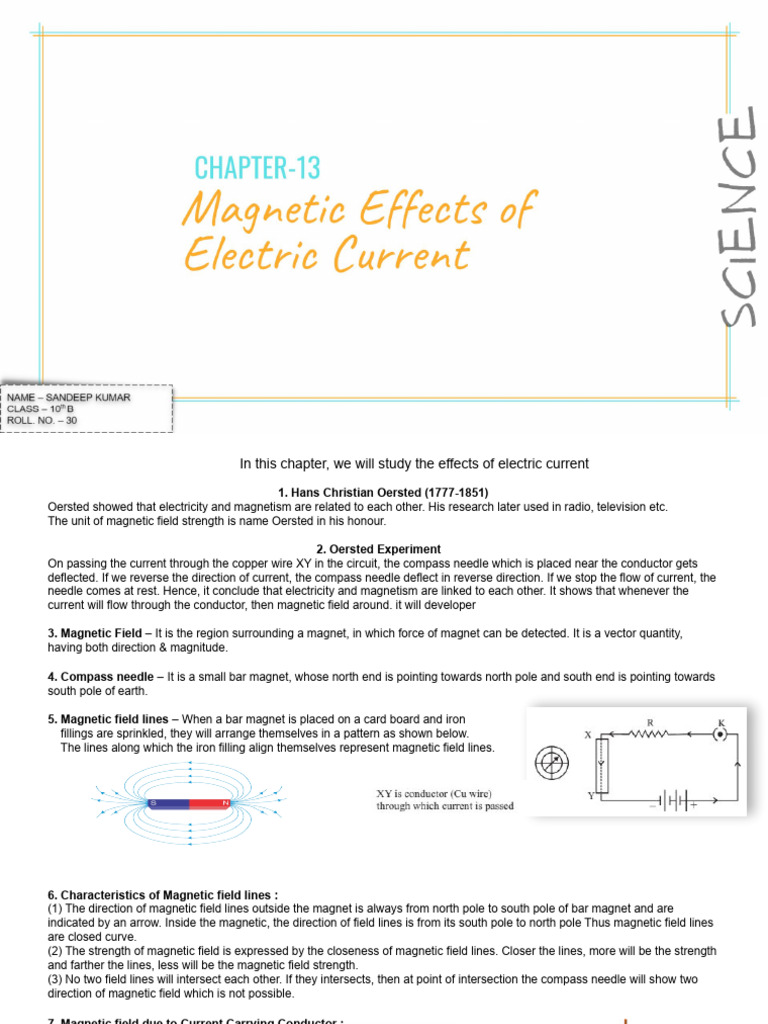 Magnetic Effects of Electric Current | PDF | Magnetic Field | Electromagnetic Induction