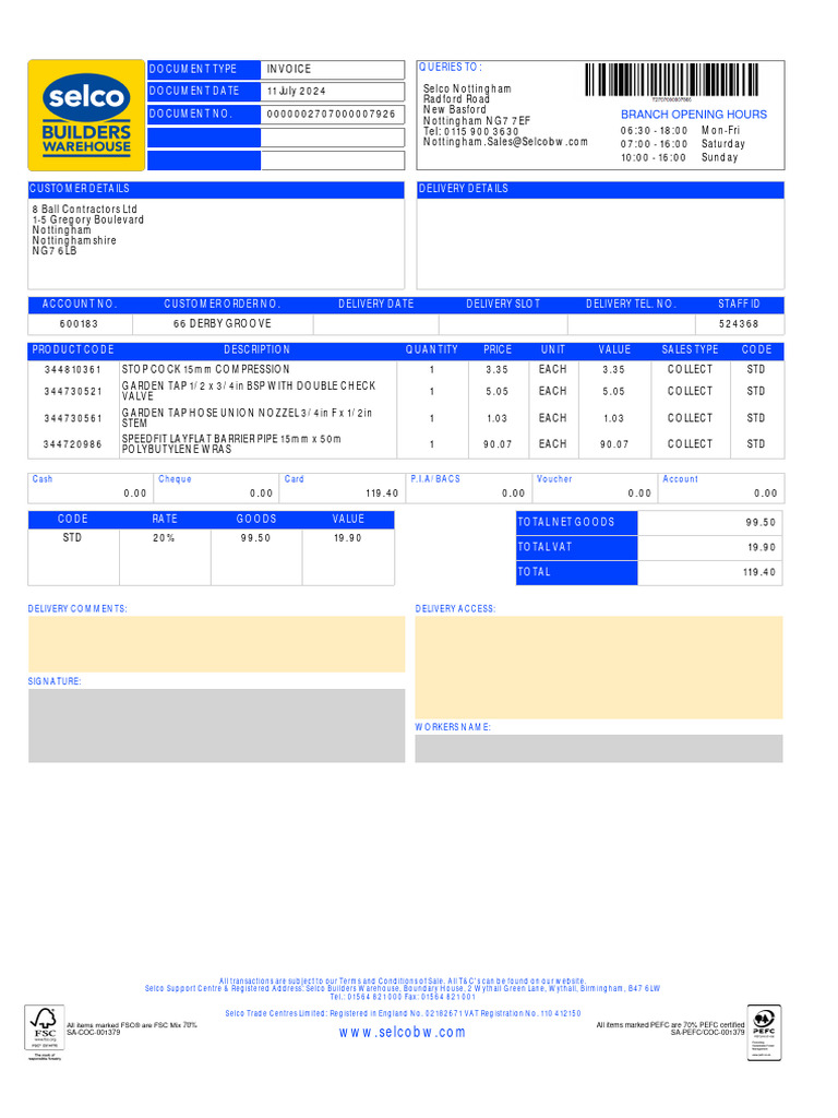 Selco - 119.40 - 66 DERBY GROOVE | PDF